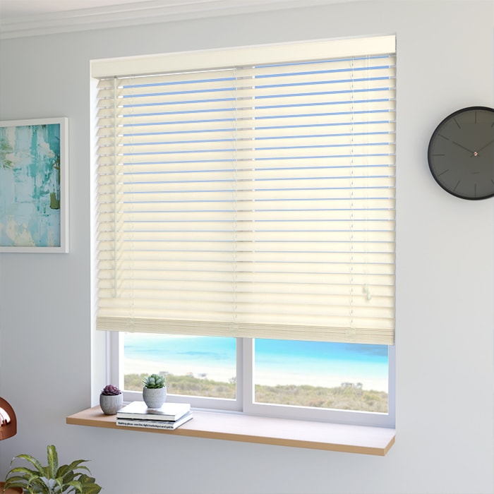 50mm Nova Cream Timber-look Nova Blinds – ABC Blinds Online